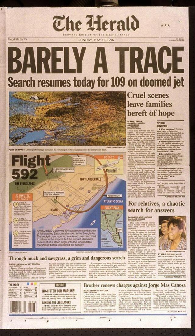 See original Miami Herald coverage of ValuJet crash | Miami Herald
